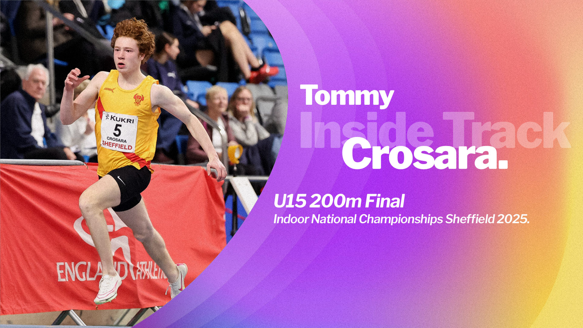 Tommy Crosara 4th U15 200m at the 2025 Indoor Championships